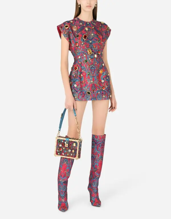 Dolce & Gabbana Jacquard Dolce Box Bag With Embroidery