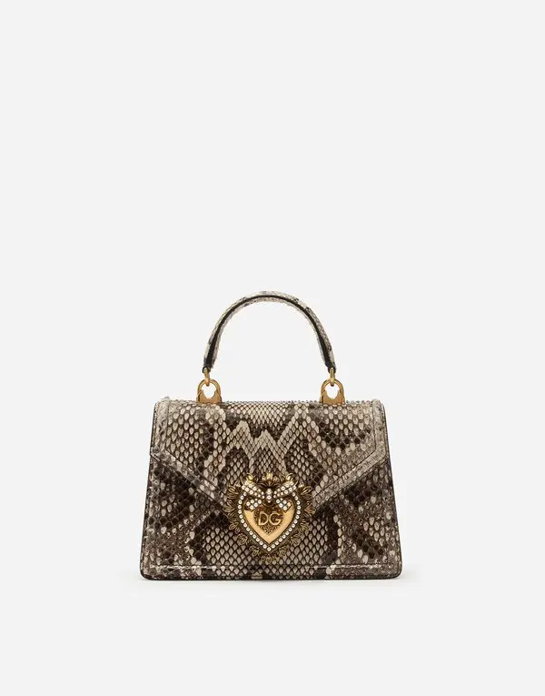 Dolce & Gabbana Small Devotion Bag In Python Skin
