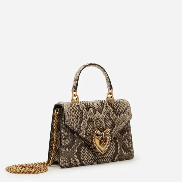 Dolce & Gabbana Small Devotion Bag In Python Skin