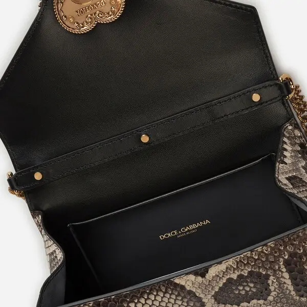 Dolce & Gabbana Small Devotion Bag In Python Skin