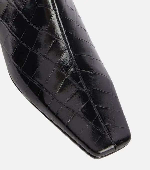 TOTEME Croc-effect Leather Ankle Boots