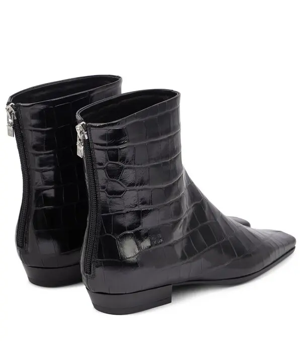 TOTEME Croc-effect Leather Ankle Boots