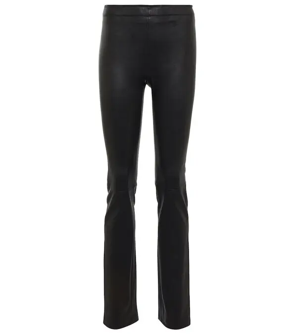 Stouls Cropped Leather Trousers - Black