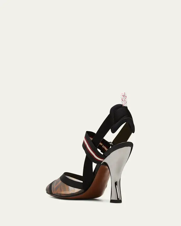 Fendi Colibri Slingback Mesh Pumps - Black