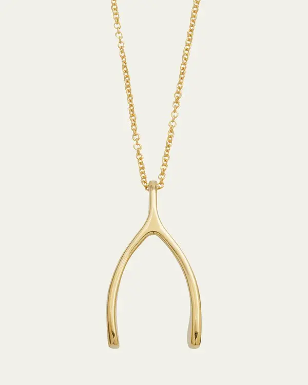JENNIFER MEYER 18k Yellow Wishbone Pendant Necklace - Gold