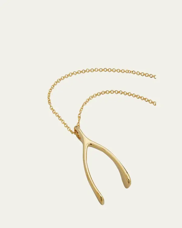 JENNIFER MEYER 18k Yellow Wishbone Pendant Necklace - Gold