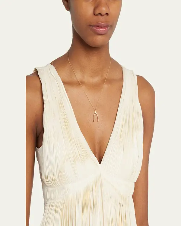 JENNIFER MEYER 18k Yellow Wishbone Pendant Necklace - Gold