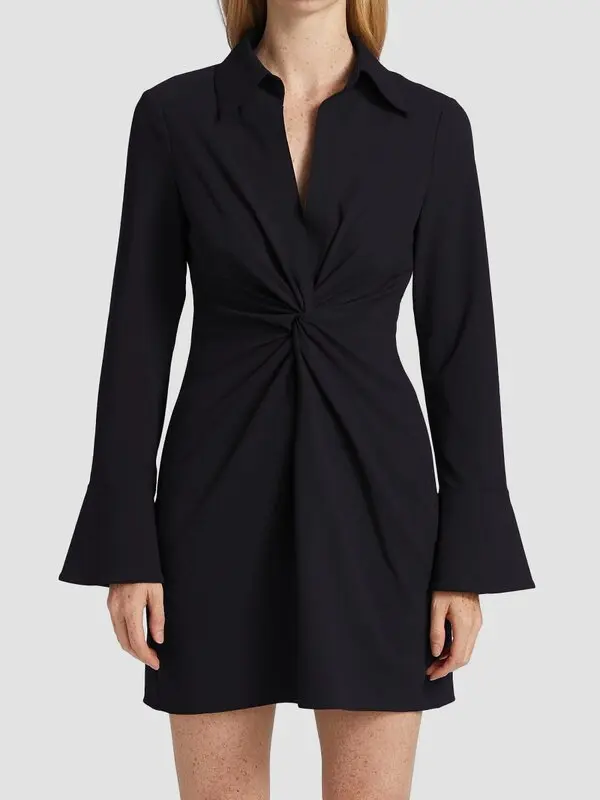 Cinq À Sept Mckenna Knot-front Shirtdress - Black