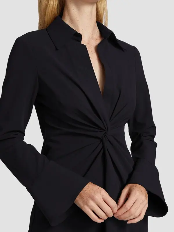 Cinq À Sept Mckenna Knot-front Shirtdress - Black