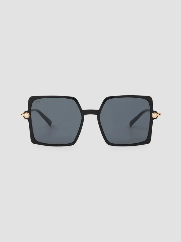 FOR ART'S SAKE Moxie Acetate, 18k Gold-plated & Faux Pearl Sunglasses - Black
