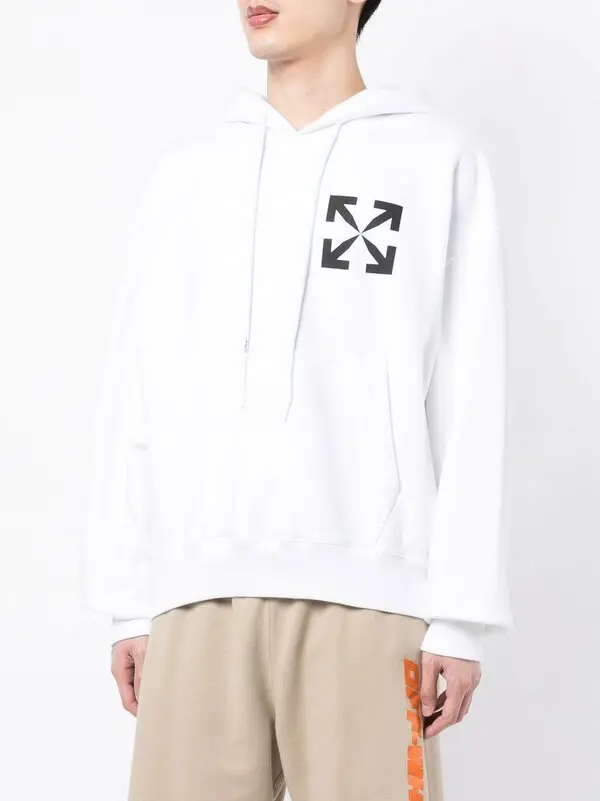 Off-White Arrows-print Cotton Hoodie - White