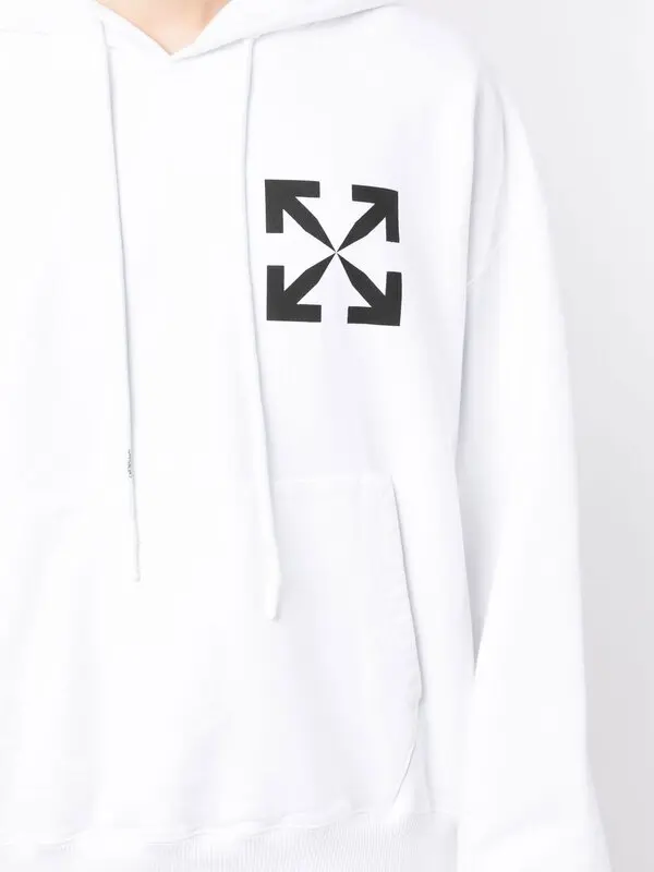 Off-White Arrows-print Cotton Hoodie - White