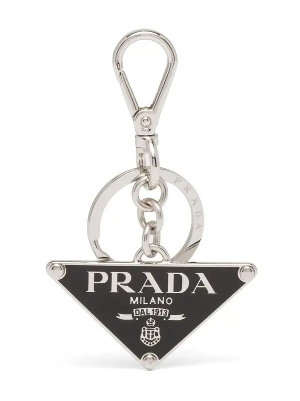 Prada Triangle-logo Keychain - Silver