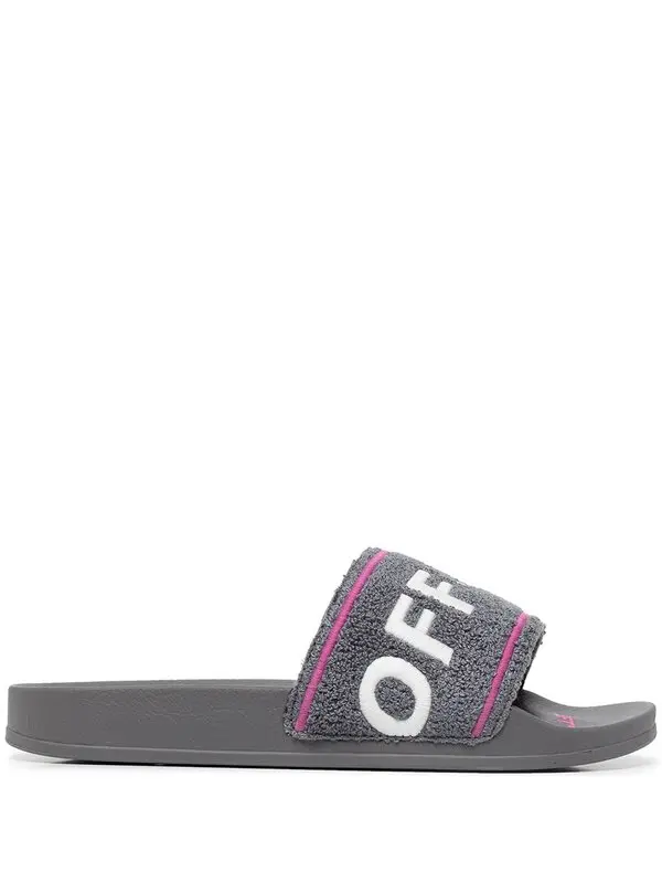 Off-White Logo Detail Slides - Grey