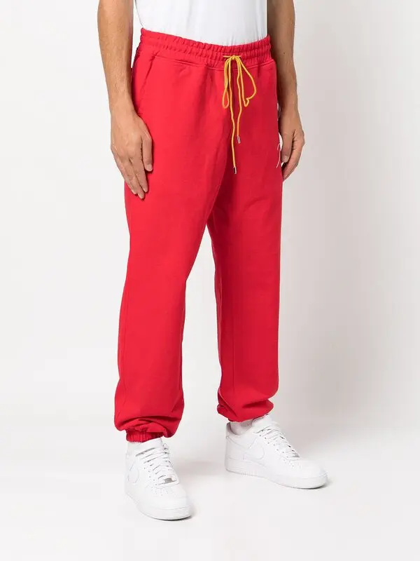 Rhude Embroidered-logo Tapered Joggers - Red