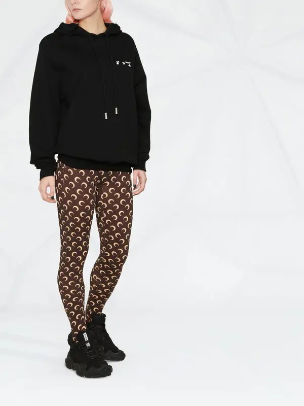 MARINE SERRE Fuseaux Crescent Moon-print Stirrup Leggings - Brown