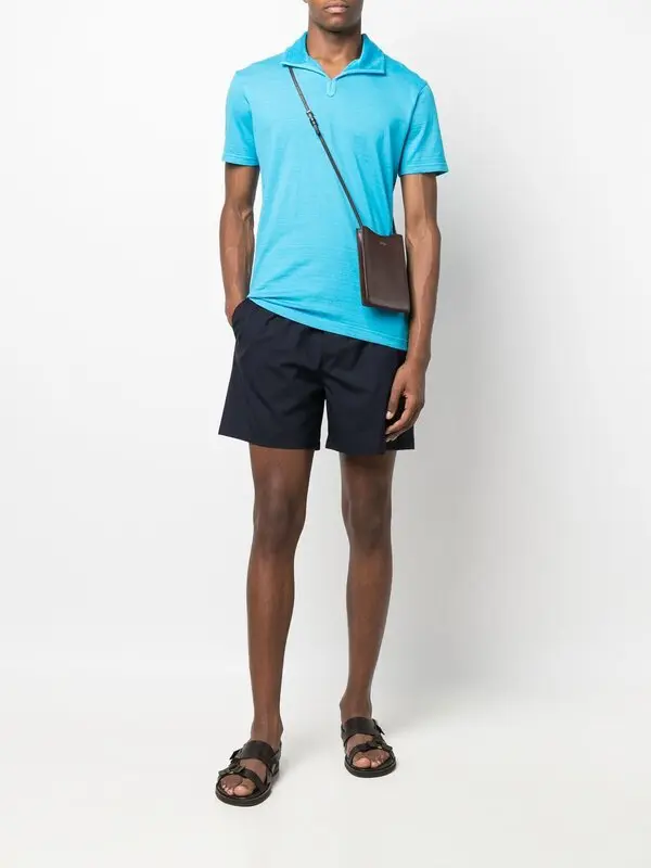 Orlebar Brown Albert Towelling-trim Polo Shirt - Blue