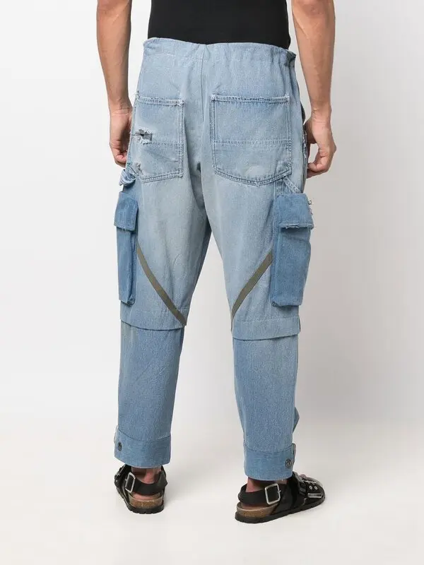 GREG LAUREN Panelled Tapered Jeans