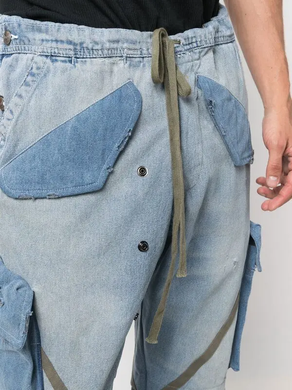 GREG LAUREN Panelled Tapered Jeans