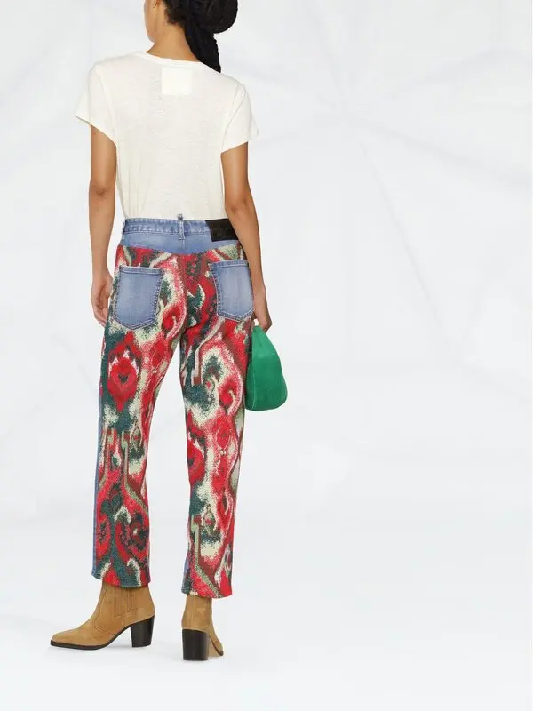 Dsquared2 Contrast Panel Straight-leg Jeans