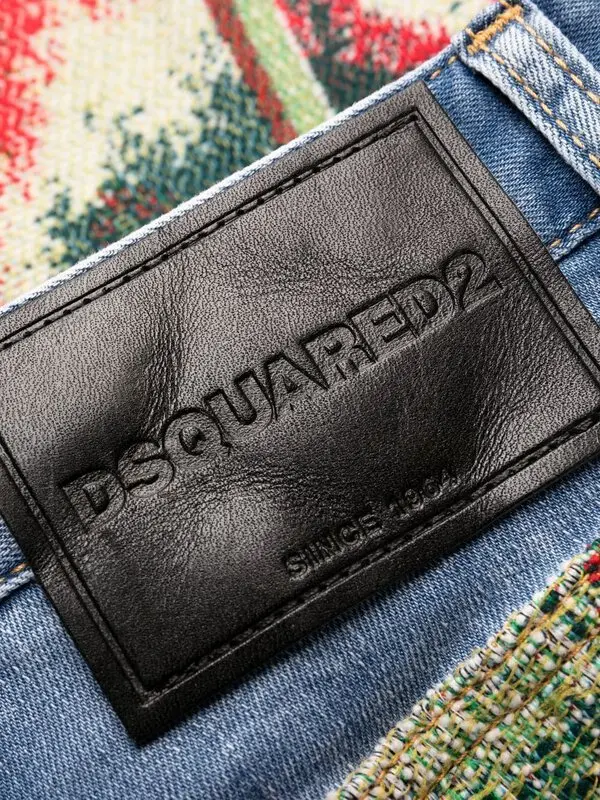 Dsquared2 Contrast Panel Straight-leg Jeans