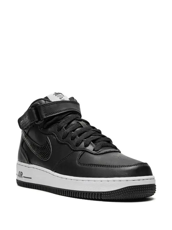 Nike X Stussy Air Force 1 Mid Sneakers - Black