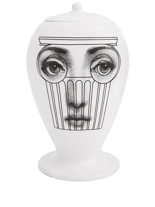 FORNASETTI Capitello Face-print Vase - White