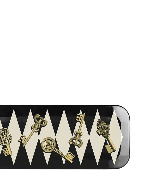 FORNASETTI Chiavi Gold And Rombi Tray