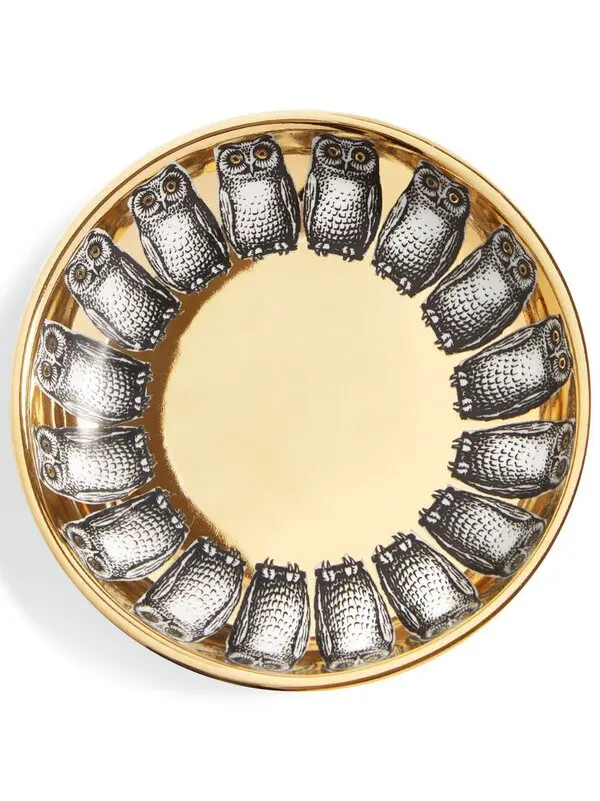 FORNASETTI Giro Di Civette Ashtray - Gold