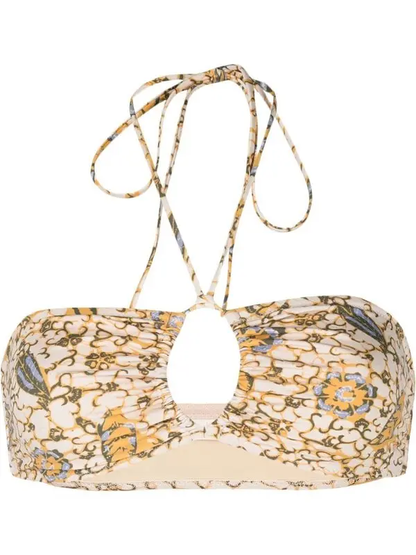 Ulla Johnson Formentara Citrus-print Bikini Top - Neutrals