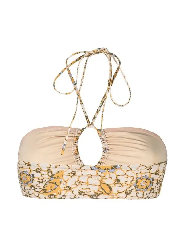 Ulla Johnson Formentara Citrus-print Bikini Top - Neutrals