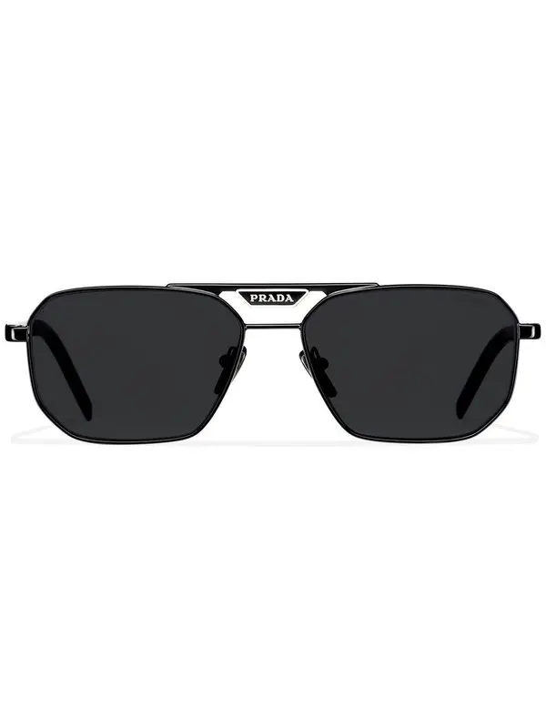 Prada Symbole Geometric-frame Sunglasses - Black