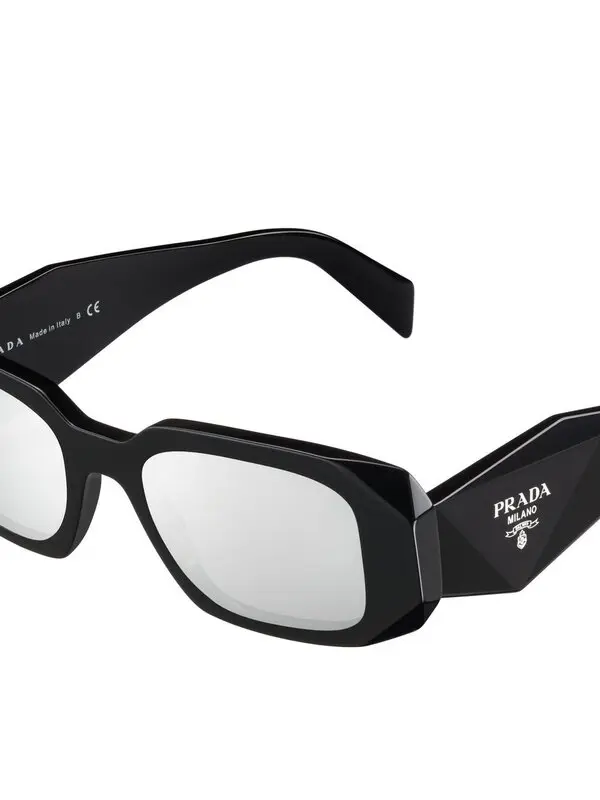 Prada Symbole Geometric-frame Sunglasses - Black