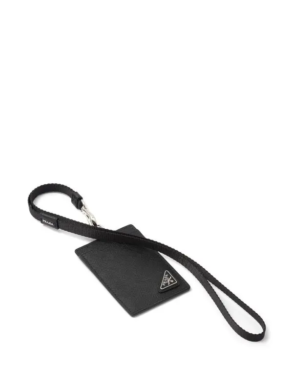 Prada Saffiano Leather Badge Holder - Black