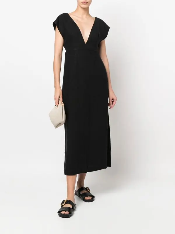 ST. AGNI Origami Linen Midi Dress