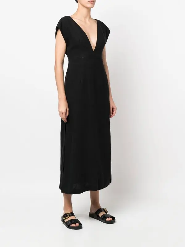 ST. AGNI Origami Linen Midi Dress