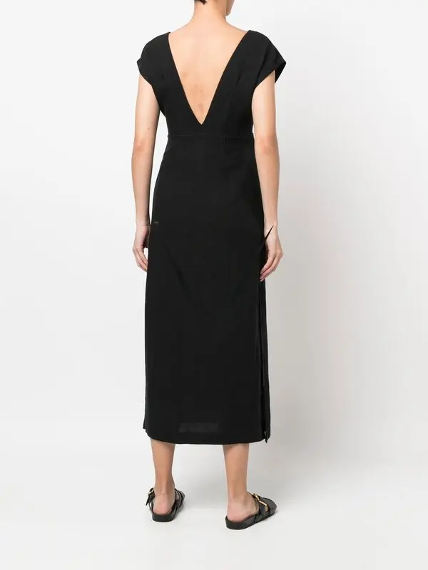 ST. AGNI Origami Linen Midi Dress