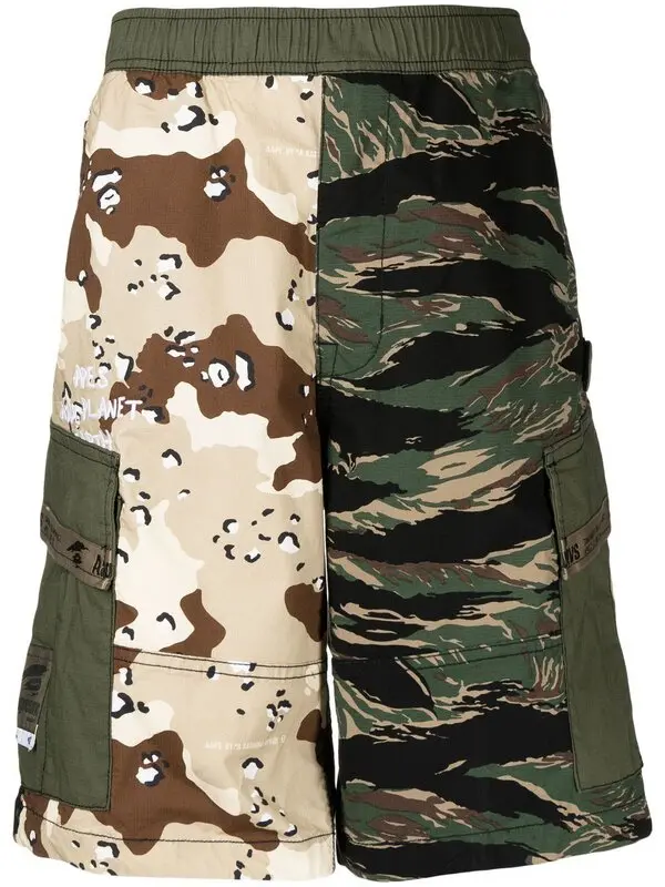 AAPE BY *A BATHING APE Camouflage Cargo Shorts - Green
