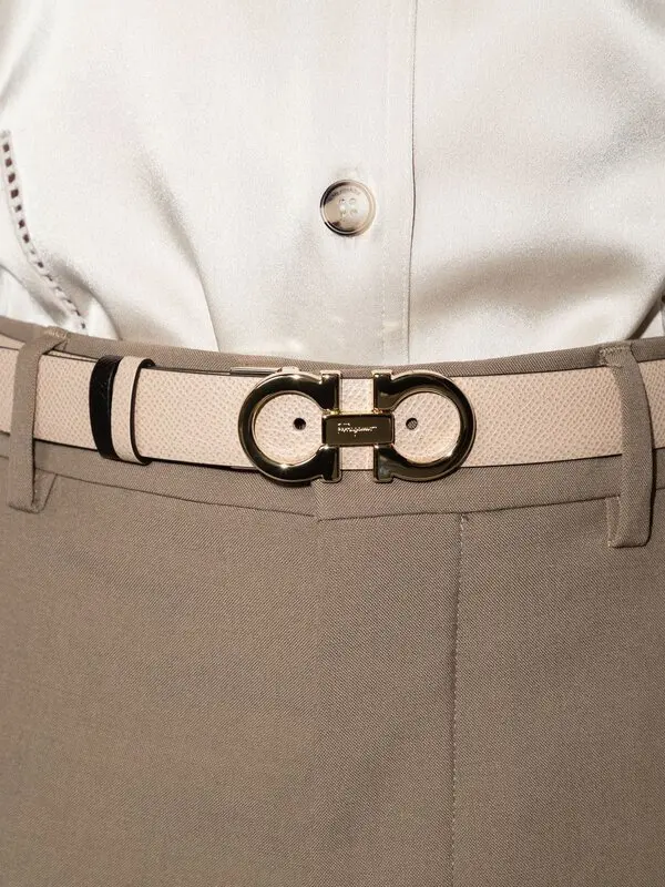 FERRAGAMO Gancini Buckle Reversible Belt - Neutrals