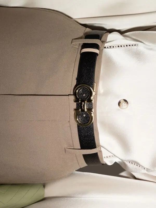 FERRAGAMO Gancini Buckle Reversible Belt - Neutrals