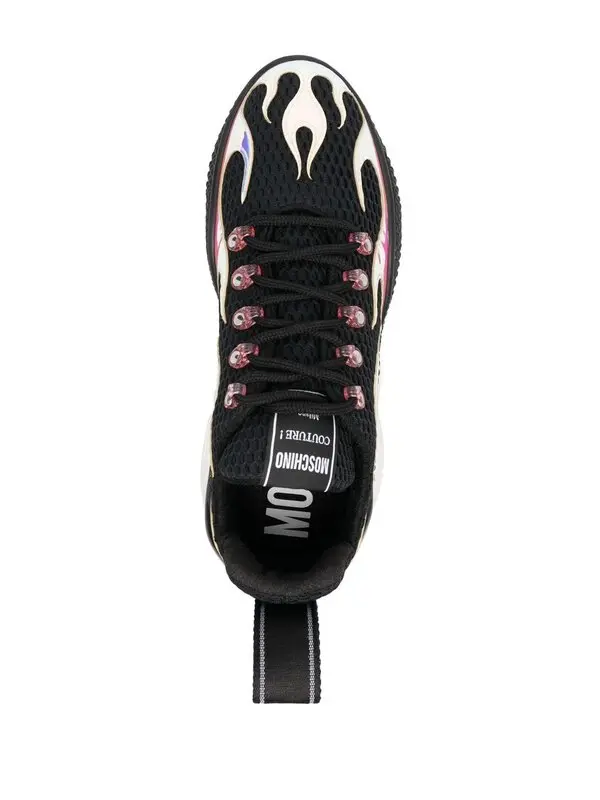 Moschino Flame-effect Lace-up Sneakers