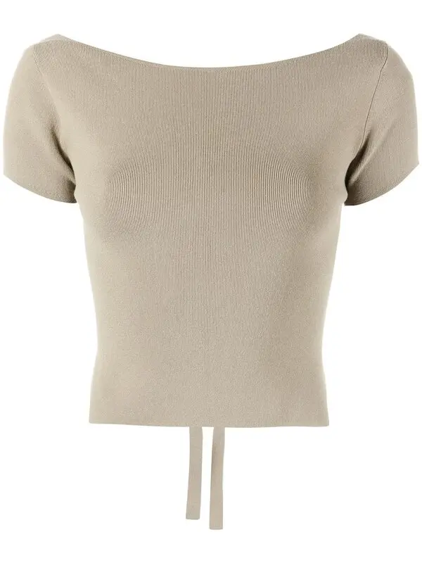 Lapointe Boat-neck Top With Rear Tie Fastening
