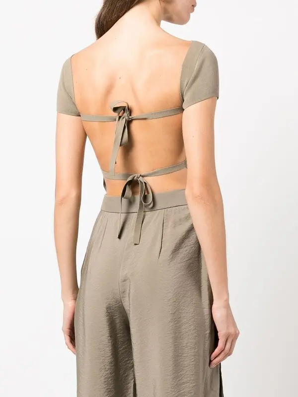 Lapointe Boat-neck Top With Rear Tie Fastening
