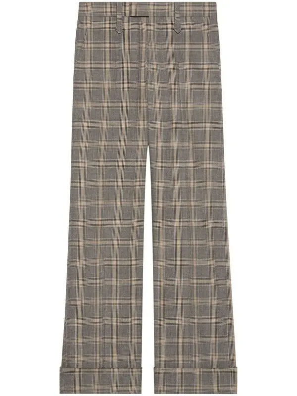 Gucci Checked Straight-leg Trousers