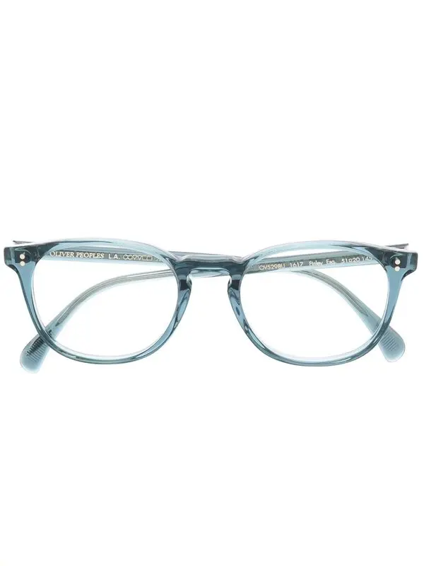 Oliver Spencer Finley Square-frame Glasses - Blue