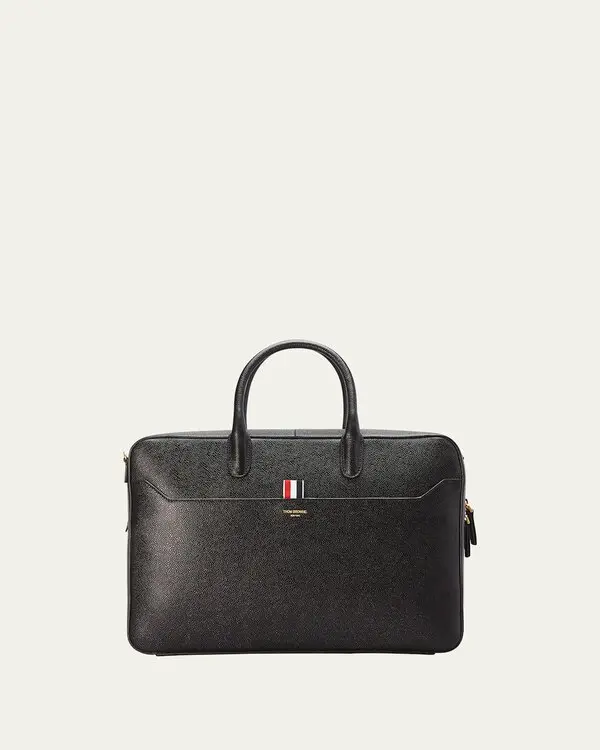 Thom Browne Pebble Leather Briefcase - Black