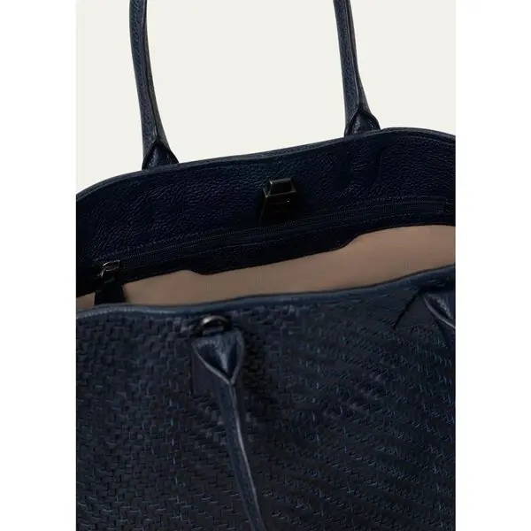 Akris Ai Small Plaid Braided Top-handle Bag