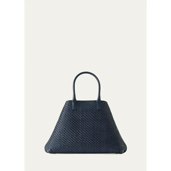 Akris Ai Small Plaid Braided Top-handle Bag