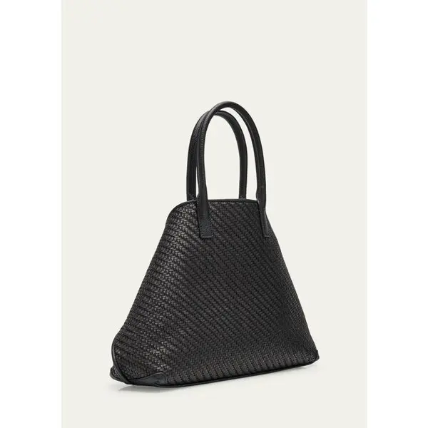 Akris Ai Small Plaid Braided Top-handle Bag