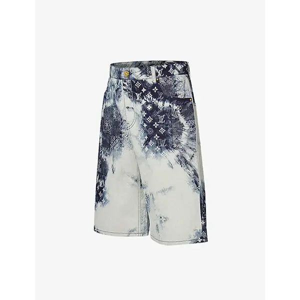 Louis Vuitton Monogram Bandana-Print Oversized-Fit Stretch-Denim